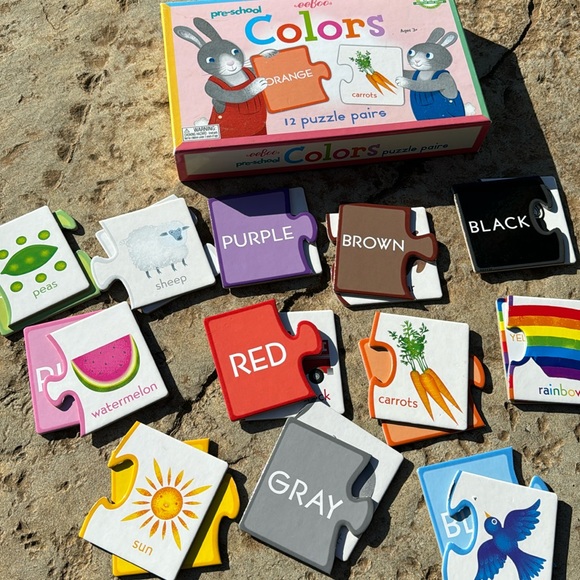 Eeboo | Toys | 2 Pairs 24 Piece Puzzles Learn Colors Preschool Really ...